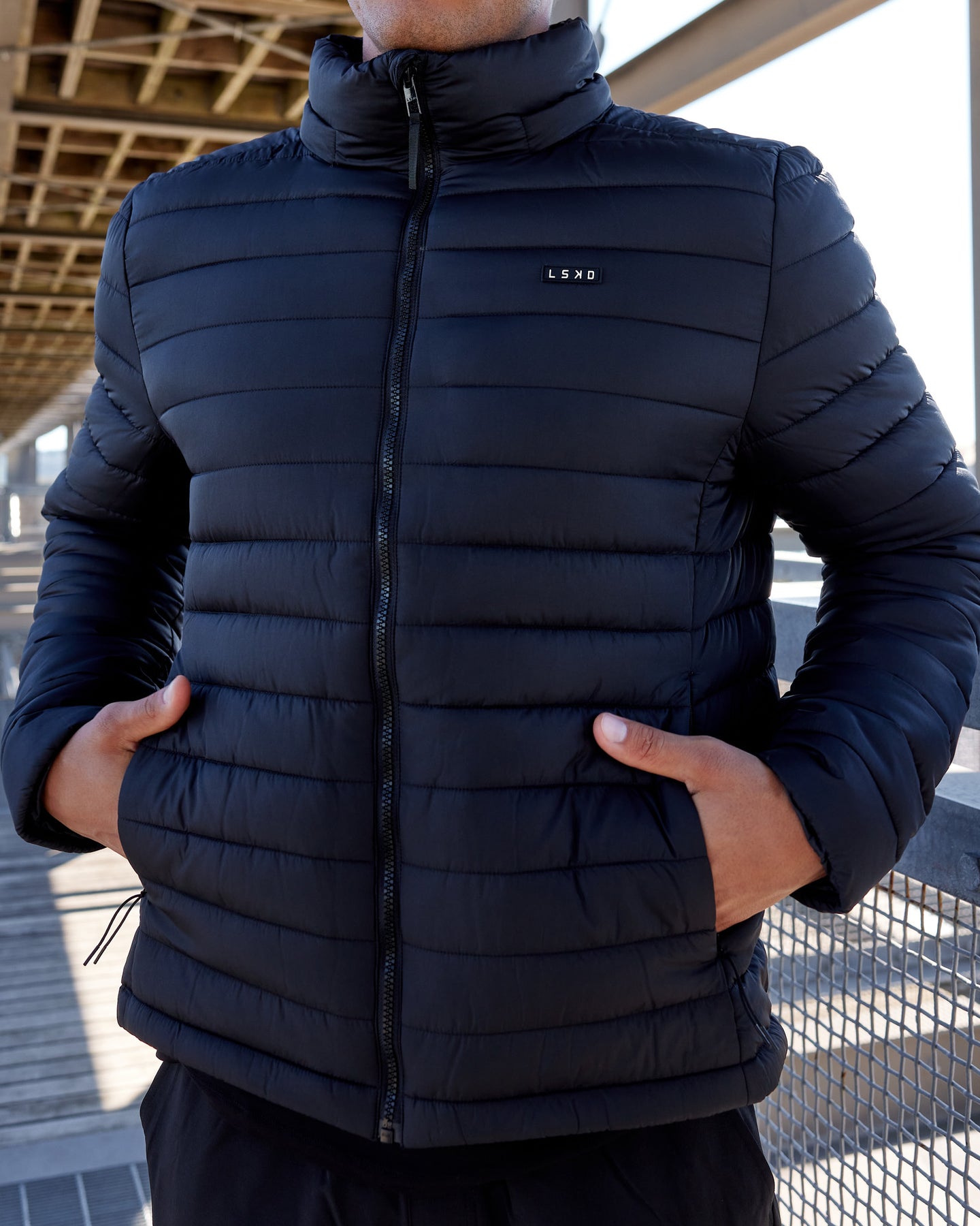Mens All Day Puffer Jacket - Black | LSKD