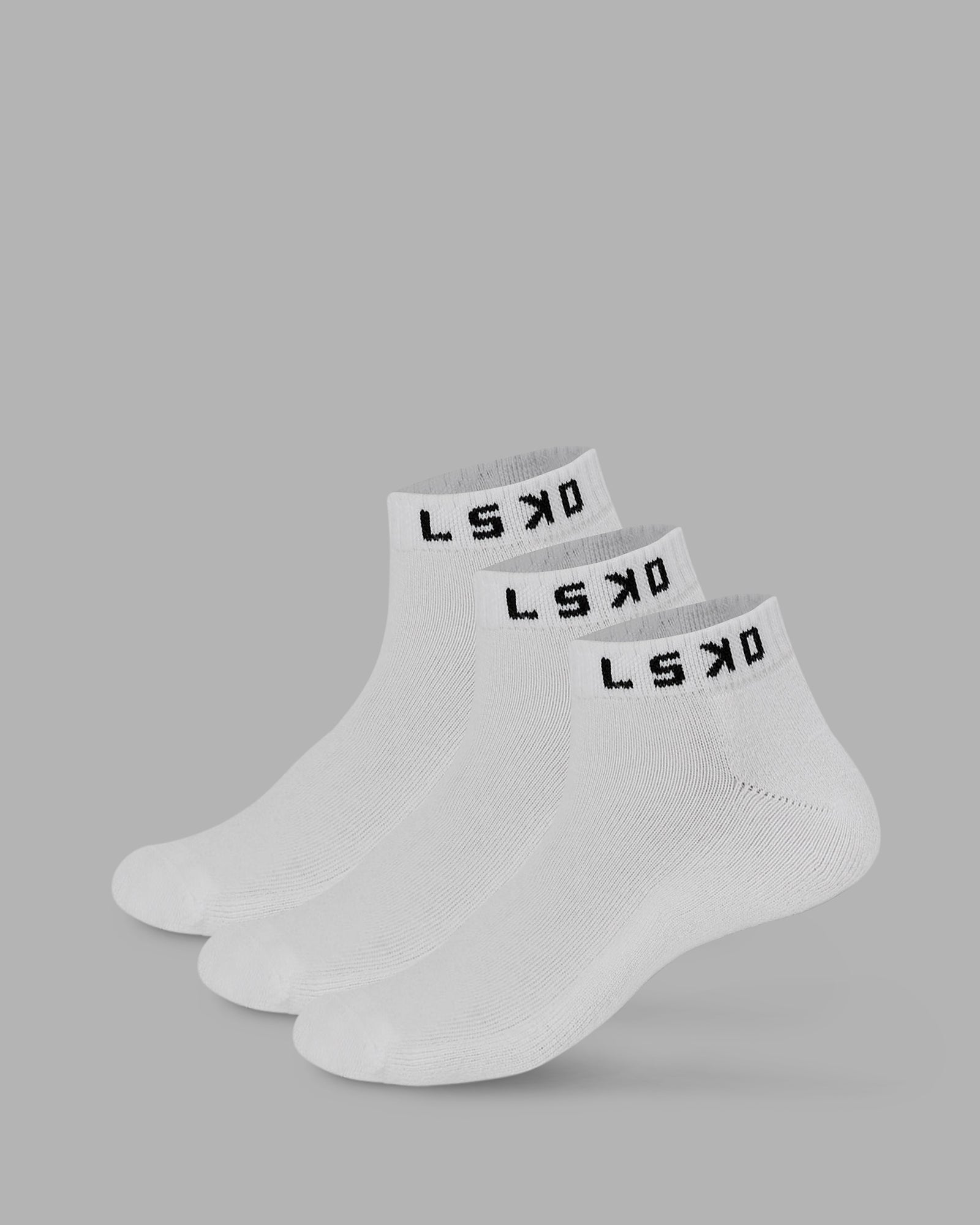 Daily 3 Pack Ankle Socks - White | LSKD