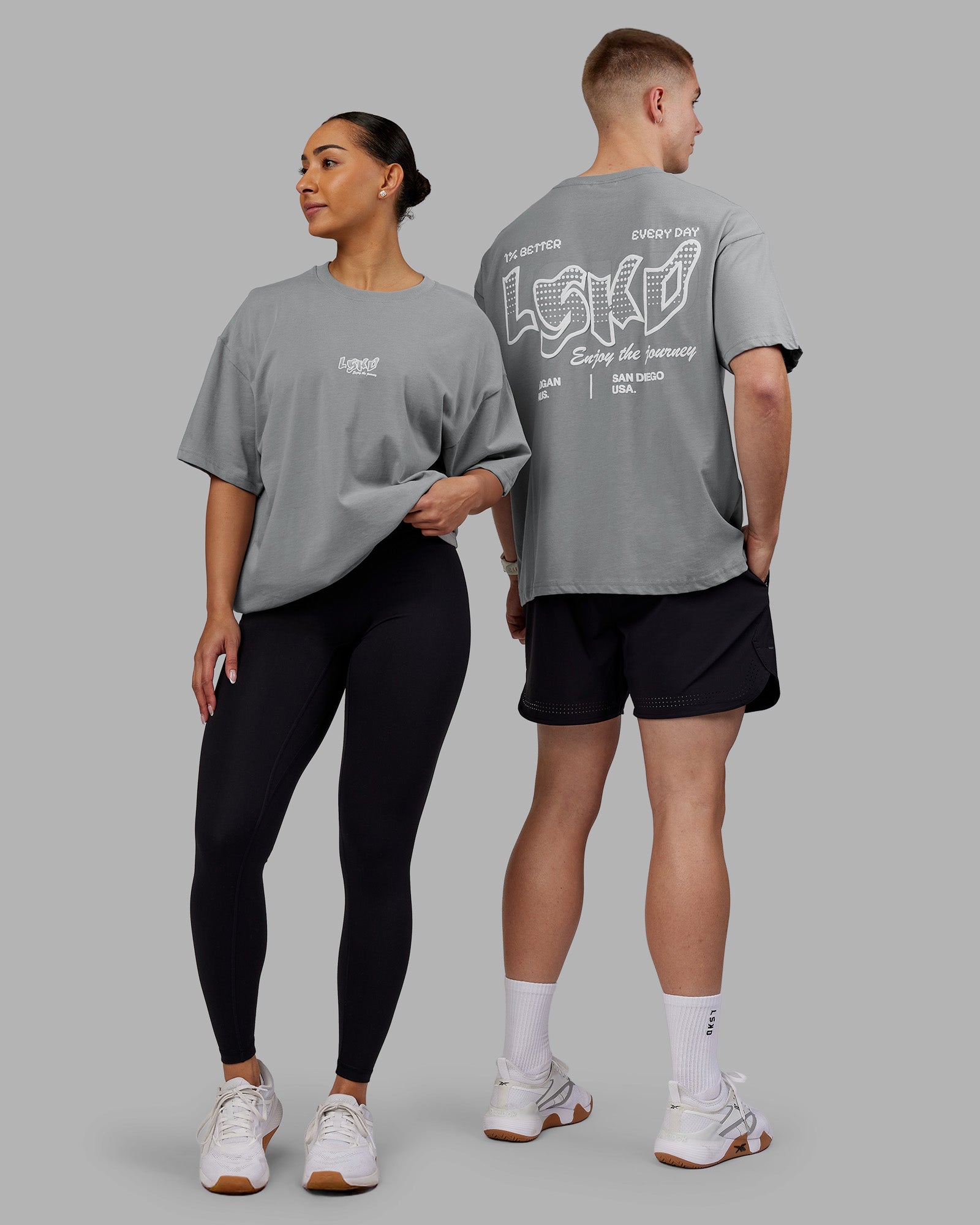 Time's Up Heavyweight Oversized Tee - Circular Grey-White | LSKD