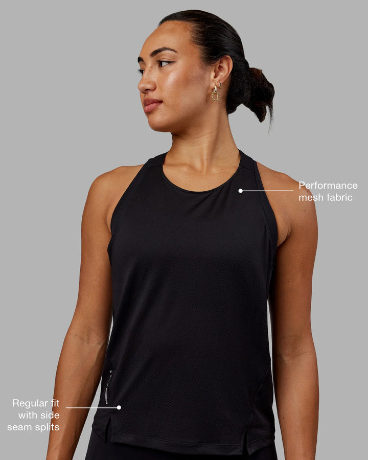 Womens Pace Running Tank - Black | LSKD