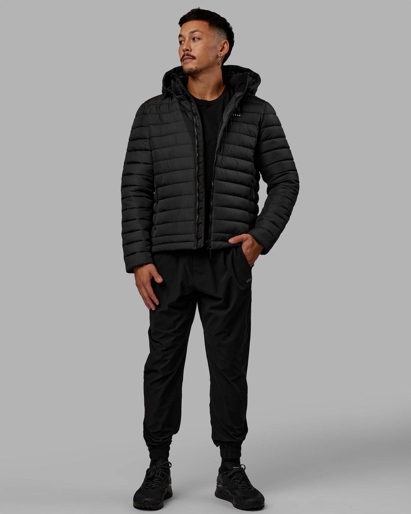Mens All Day Puffer Jacket - Black | LSKD