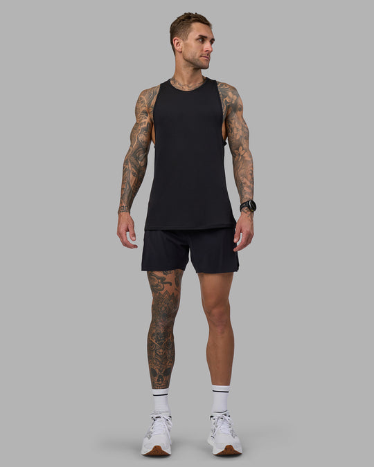 Mens Pace Running Tank - Black | LSKD