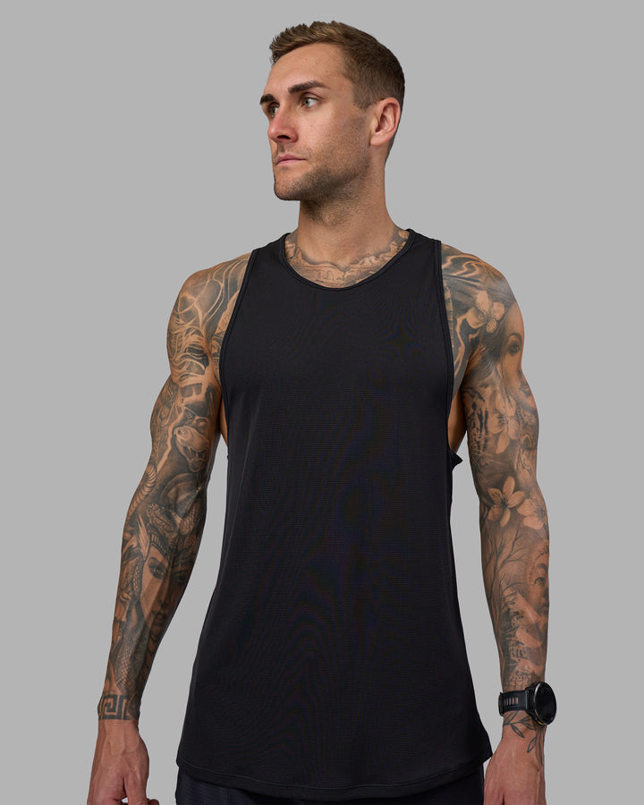 Mens Pace Running Tank - Black | LSKD