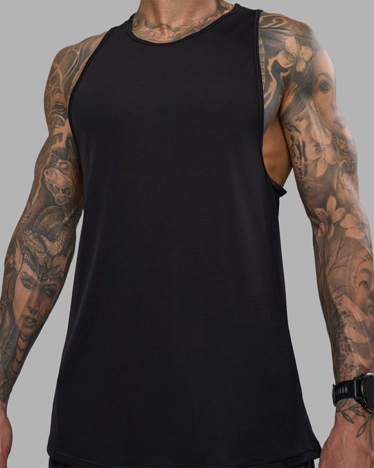 Mens Pace Running Tank - Black | LSKD