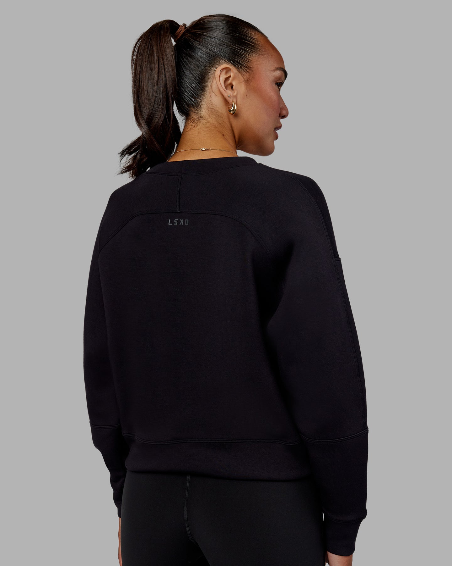 Elevate SoftTouch Crew Neck Sweater - Black-Black | LSKD
