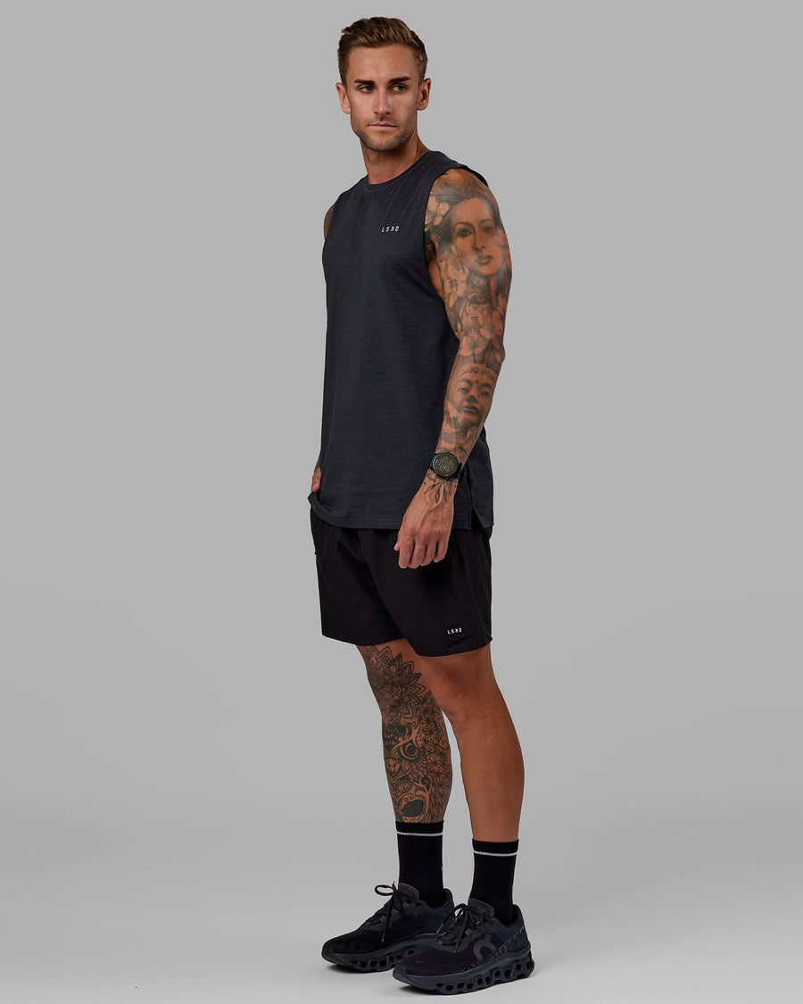 Rep 7" Performance Shorts - Black-White | LSKD