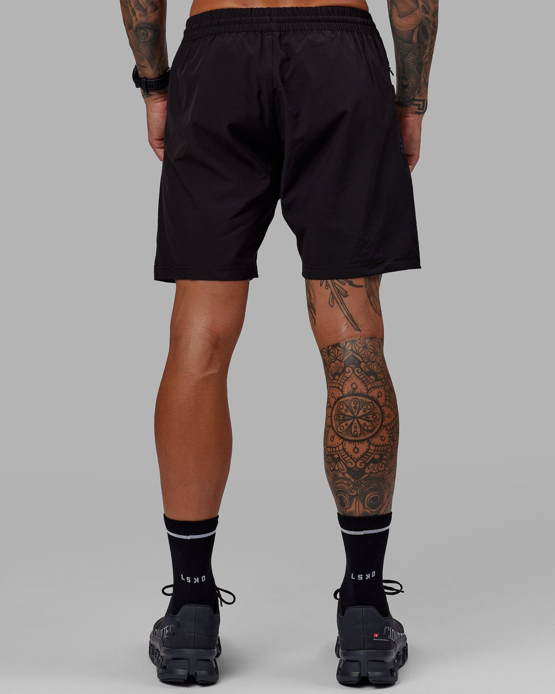 Rep 7" Performance Shorts - Black-White | LSKD