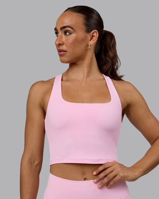 Staple Square Neck Active Shelf Bra Tank - Pale Pink | LSKD