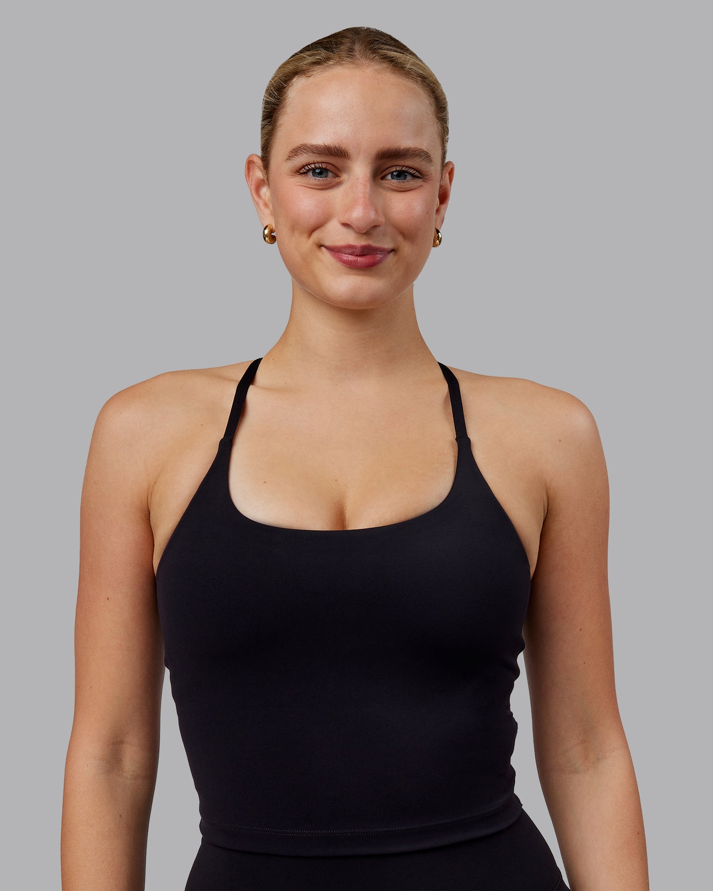 Twist Shelf Bra Tank - Black | LSKD