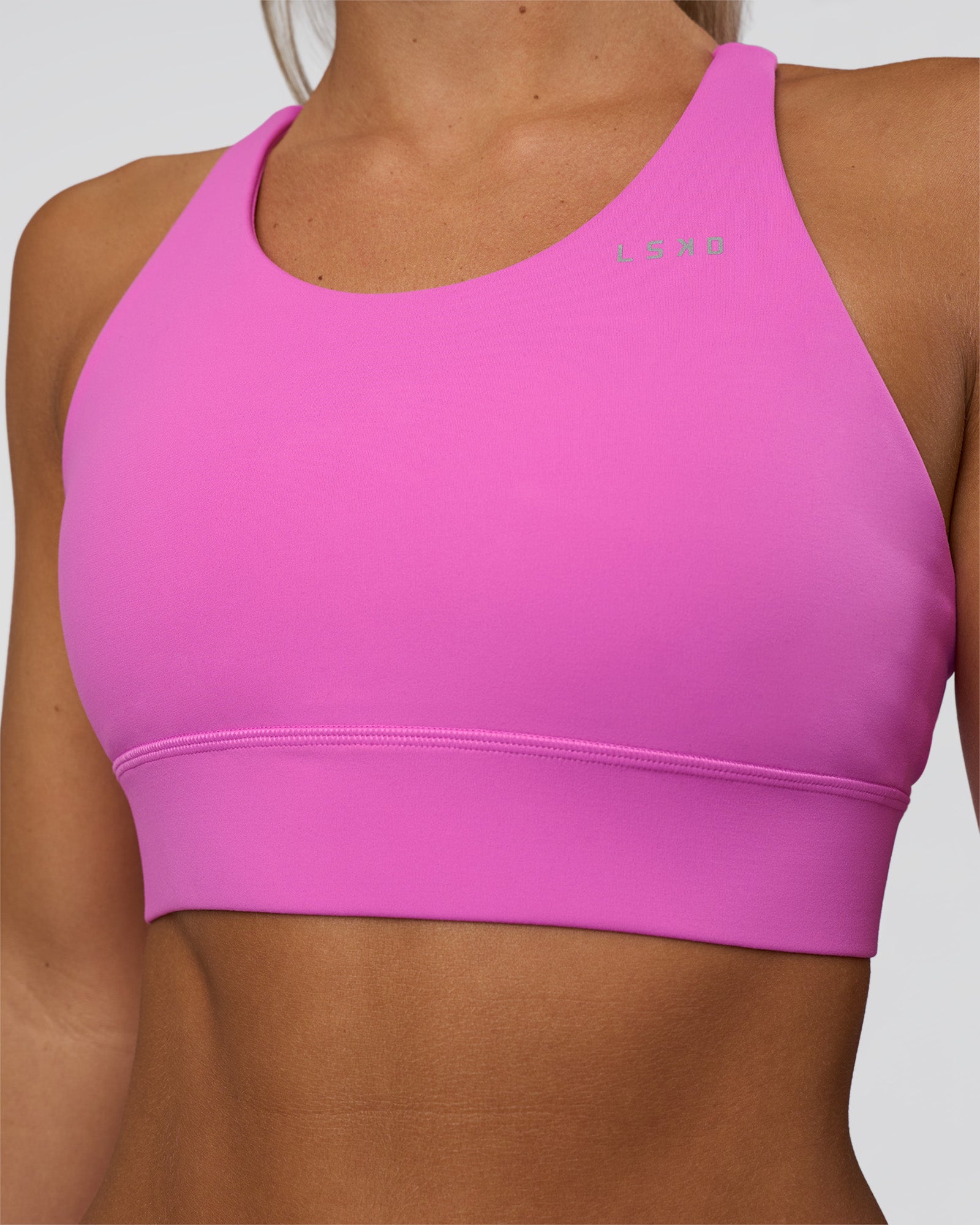 Accelerate Split Strap Sports Bra - Ultra Fuchsia | LSKD