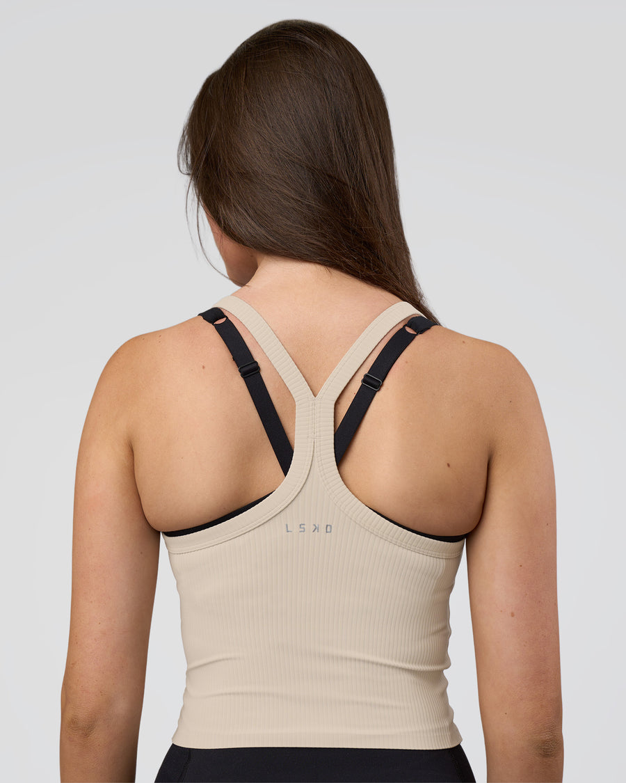 Flame Ribbed Tank - Shale Beige | LSKD