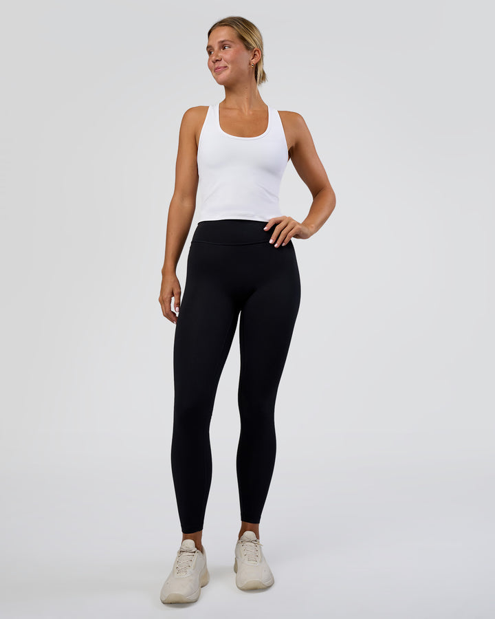 Flow Scoop Neck Performance Tank - White | LSKD