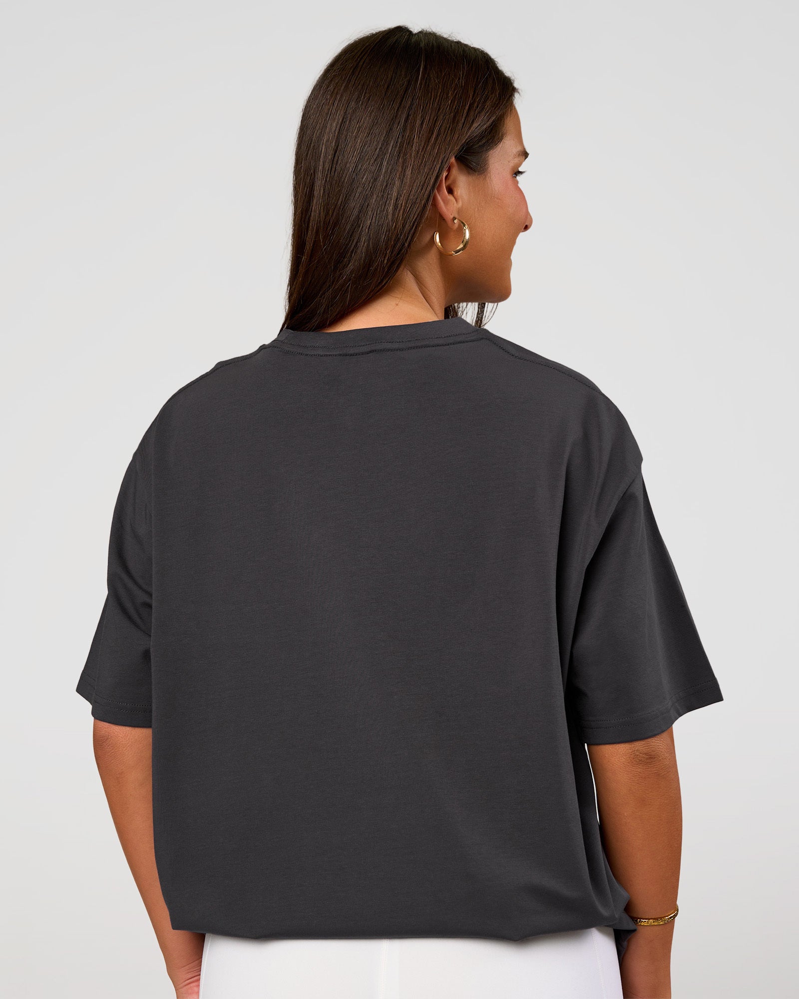 Go-To FLXCotton Oversized Tee - Dark Storm-White | LSKD