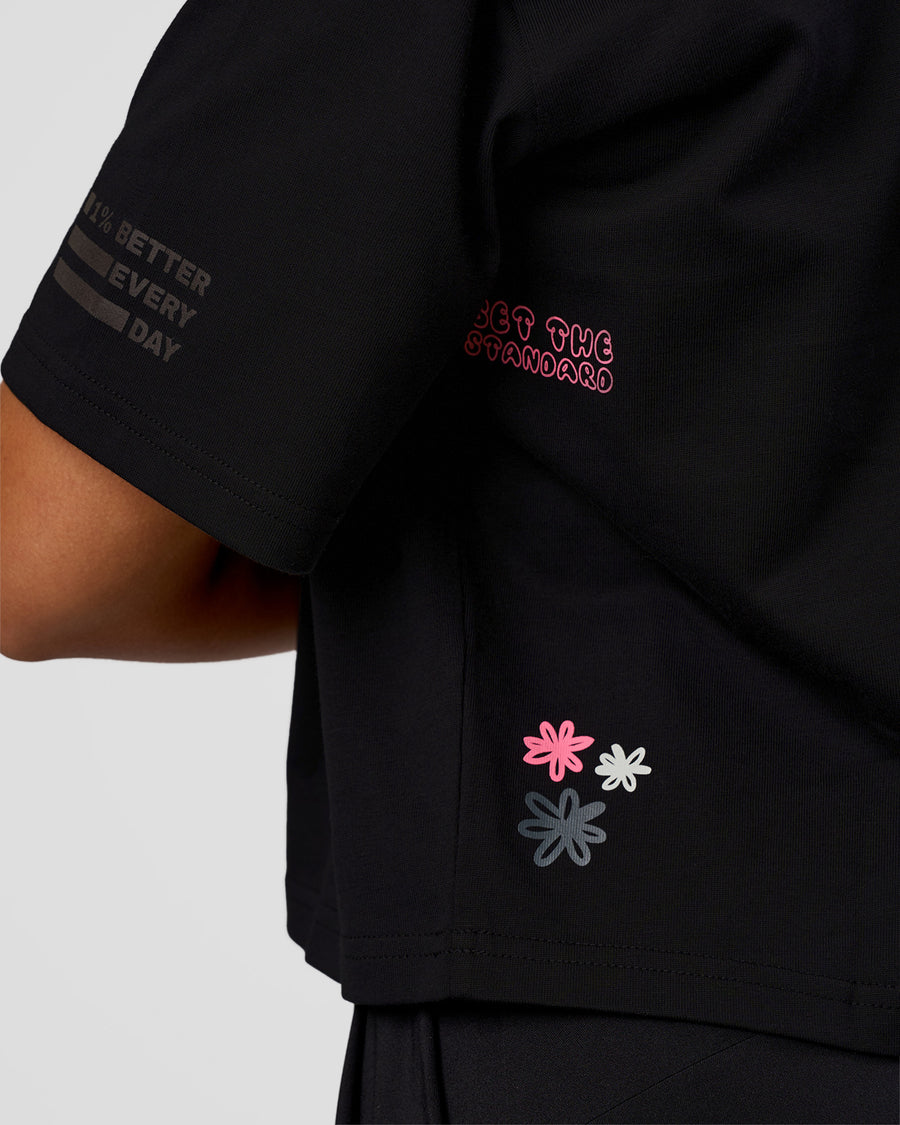Go-To Heavyweight Reflective Skimmer Tee - Black-Reflective | LSKD