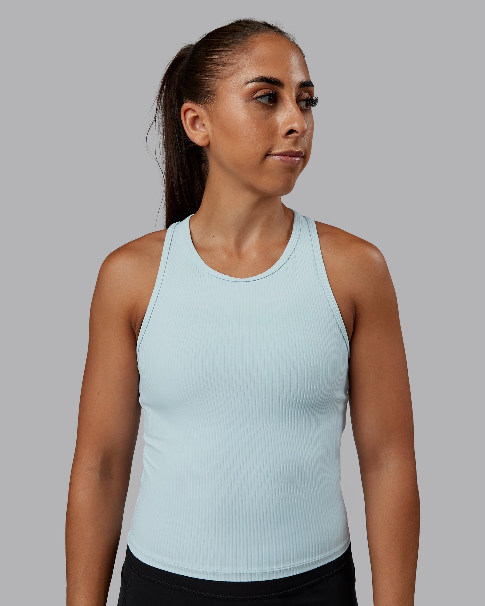 Push High Neck Ribbed Tank - Skyride | LSKD