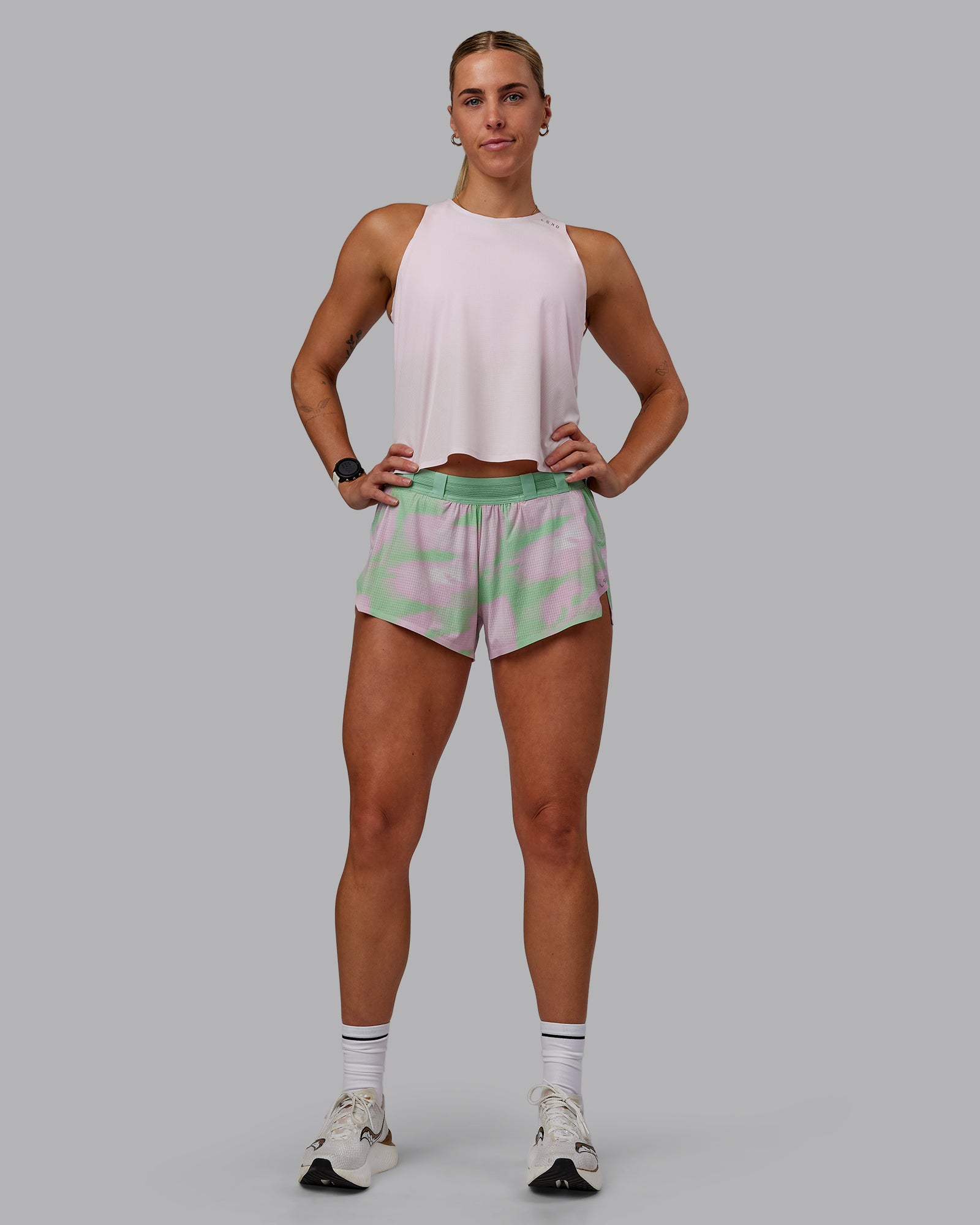 Race Day Performance Tank - Festival Bloom-White | LSKD