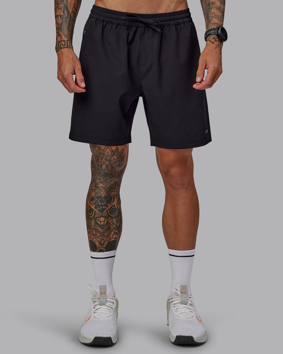 Rep 7" Performance Shorts - Black-White | LSKD