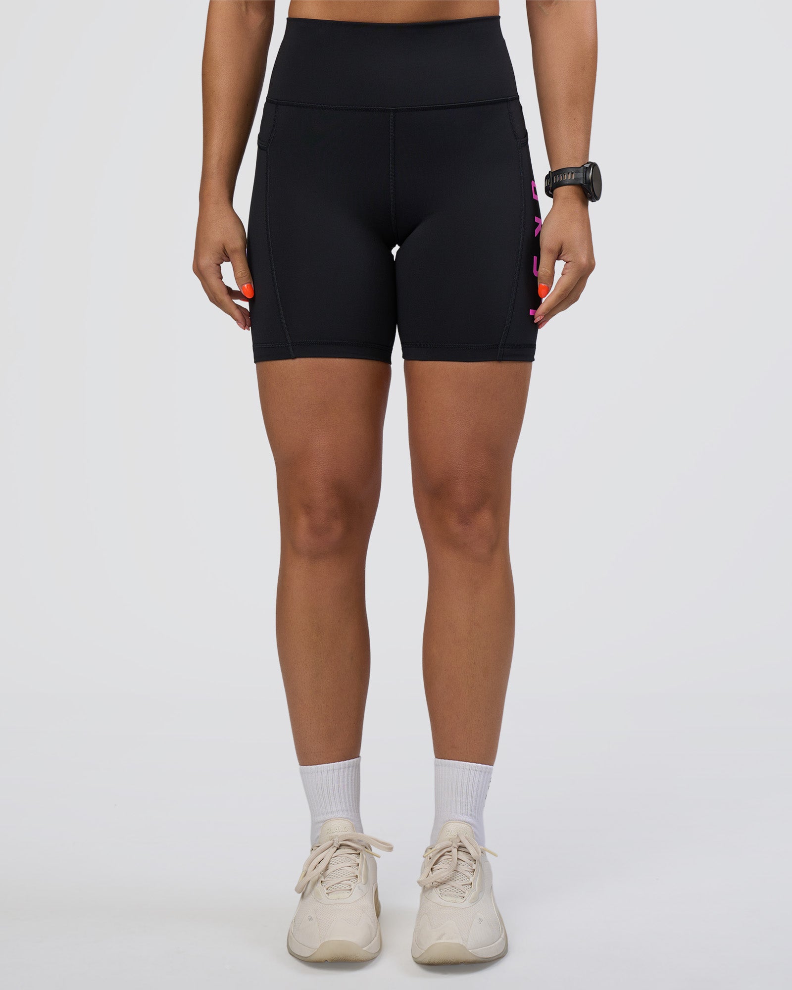 Rep Ultra High-Rise 6" Short Pockets - Black-Ultra Fuchsia | LSKD