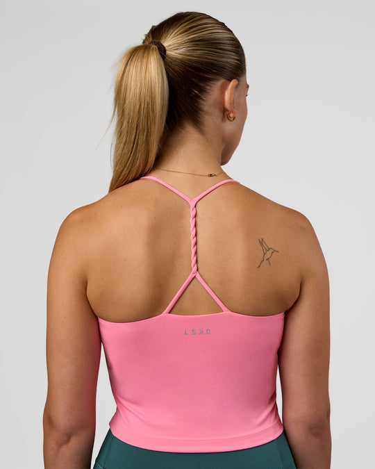 Twister Shelf Bra Tank - Candy Pink | LSKD