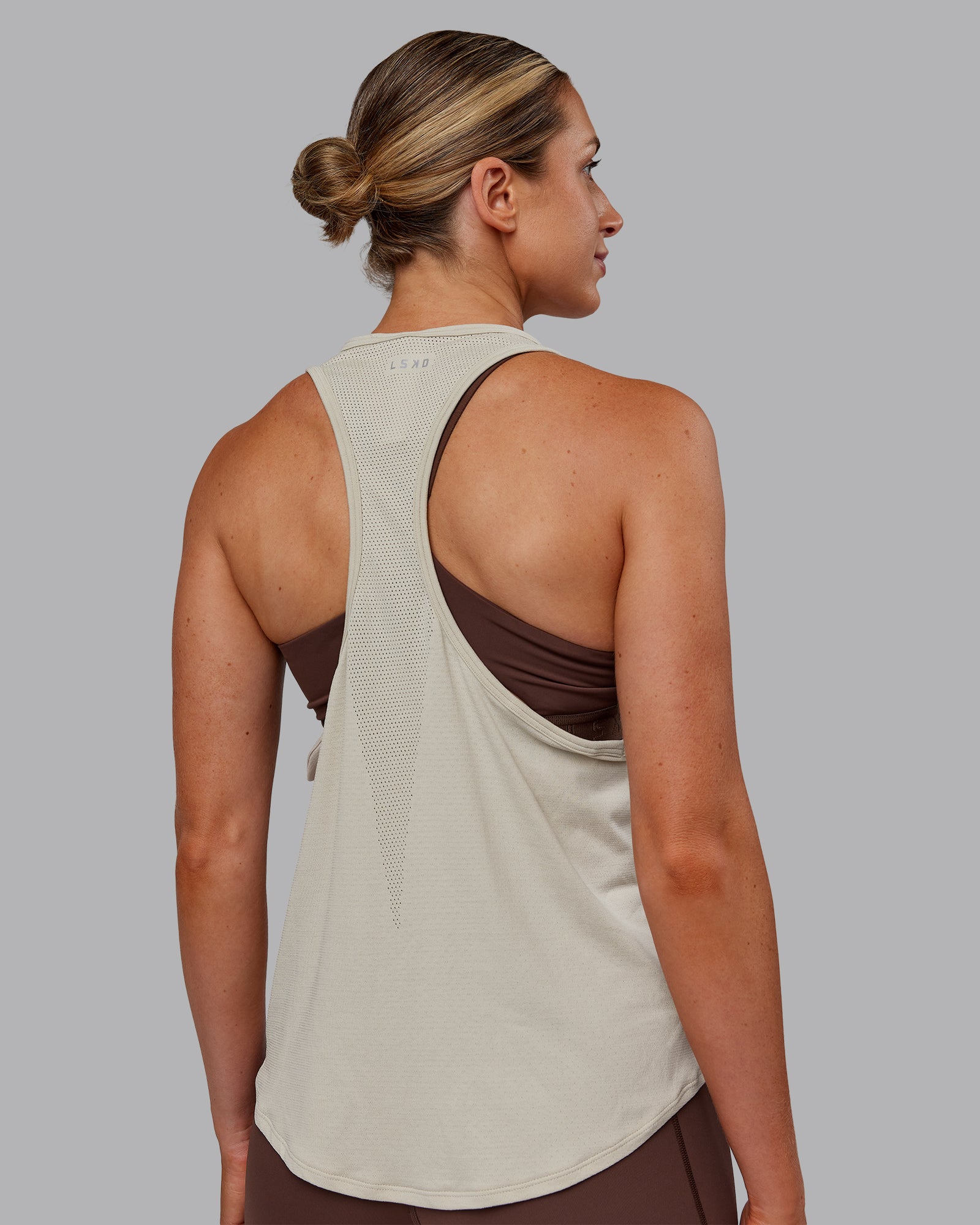 Womens AeroFLX+ Drop Armhole Seamless Tank - Shale Beige | LSKD