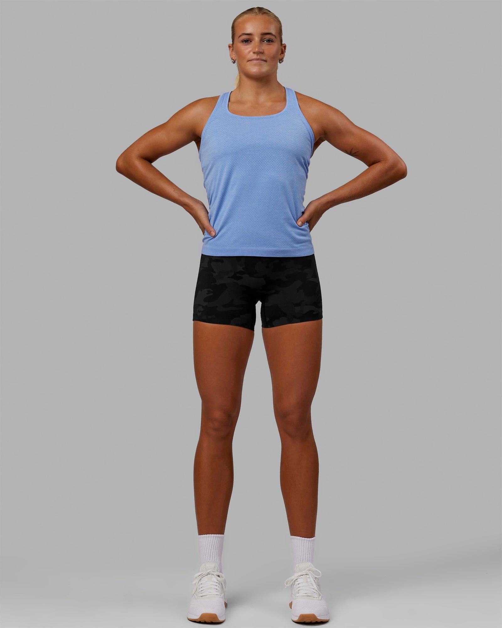 Womens AeroFLX+ Seamless Tank - Cornflower Blue Marl | LSKD