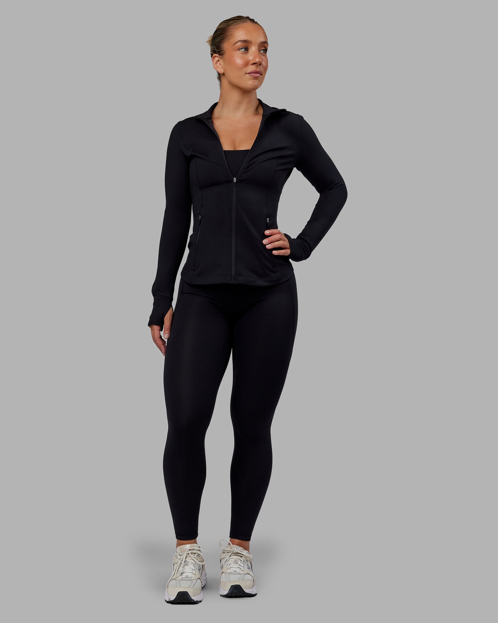 Stride Zip Through Jacket - Black | LSKD