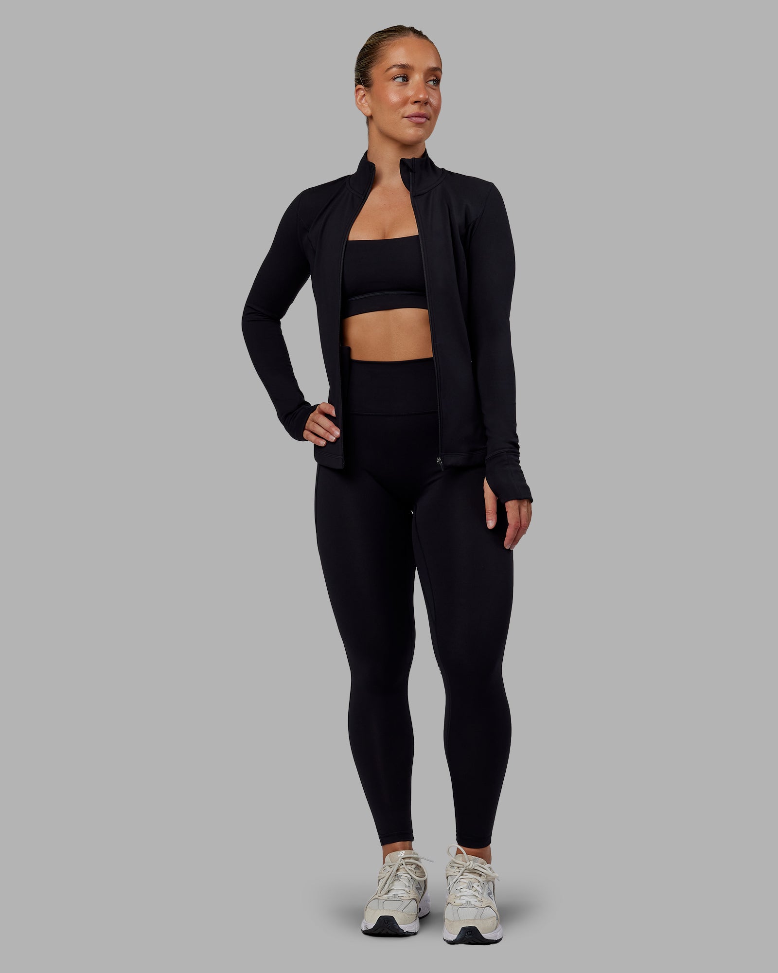 Stride Zip Through Jacket - Black | LSKD