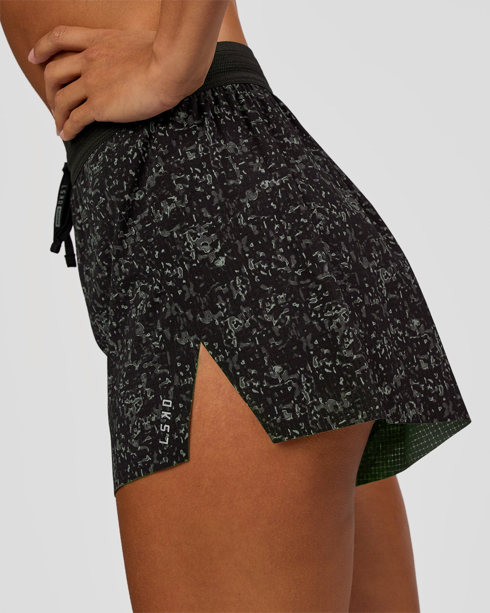 Accelerate 3" High-Rise Running Short - Energy Print Black | LSKD
