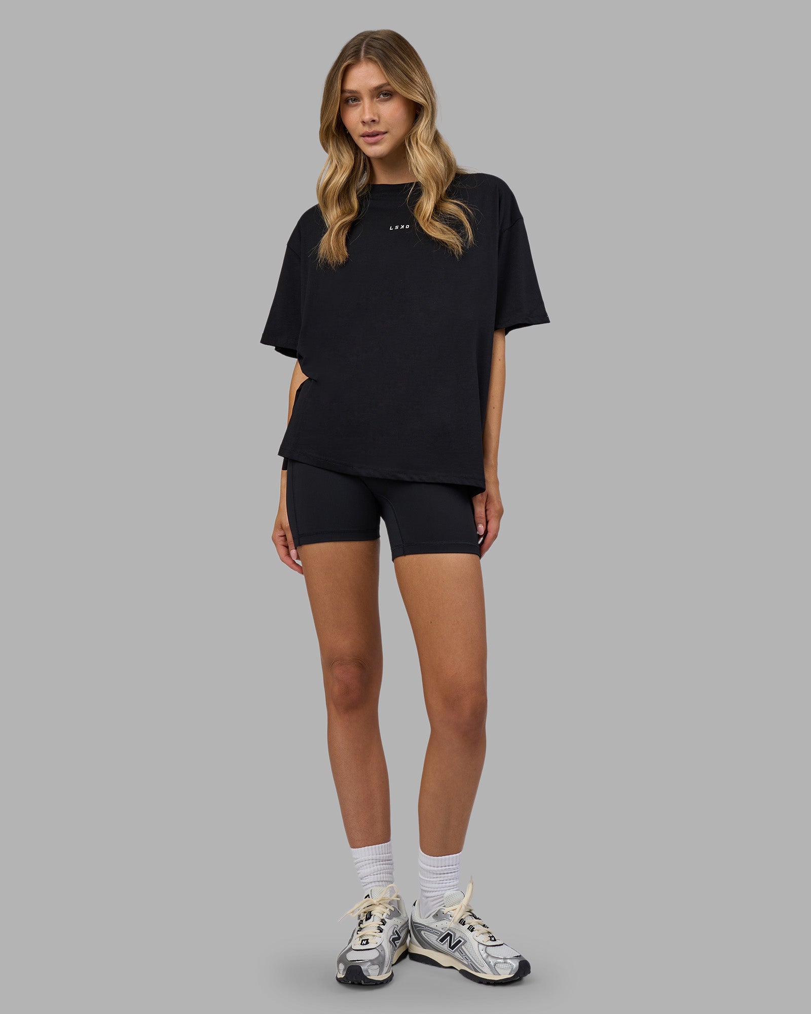 Go-To FLXCotton Oversized Tee - Black-White | LSKD