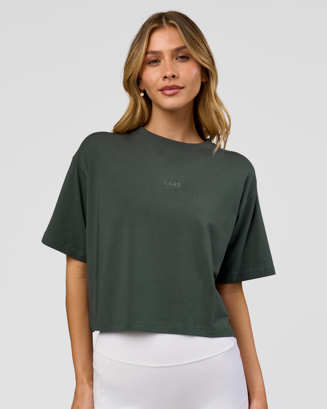 Go-To FLXCotton Skimmer Tee - Carbon Green-Carbon Green | LSKD