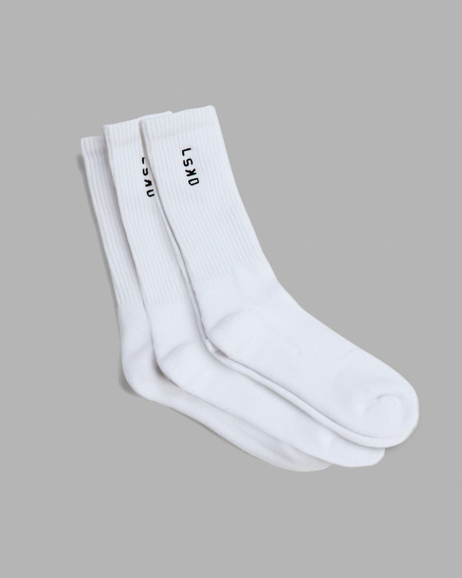 Signal 3 Pack Crew Sock - White-Black | LSKD