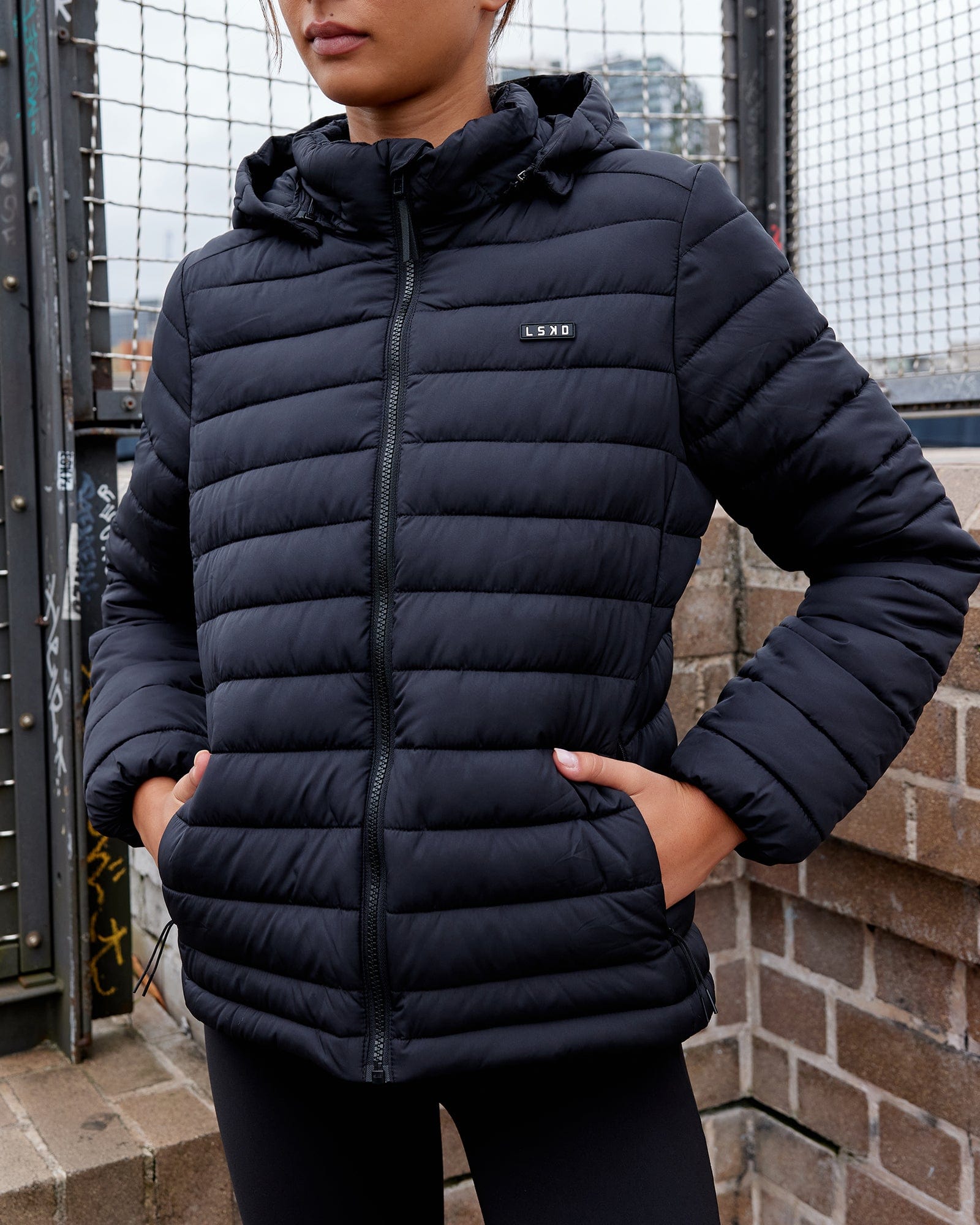 Womens All Day Puffer Jacket - Black | LSKD