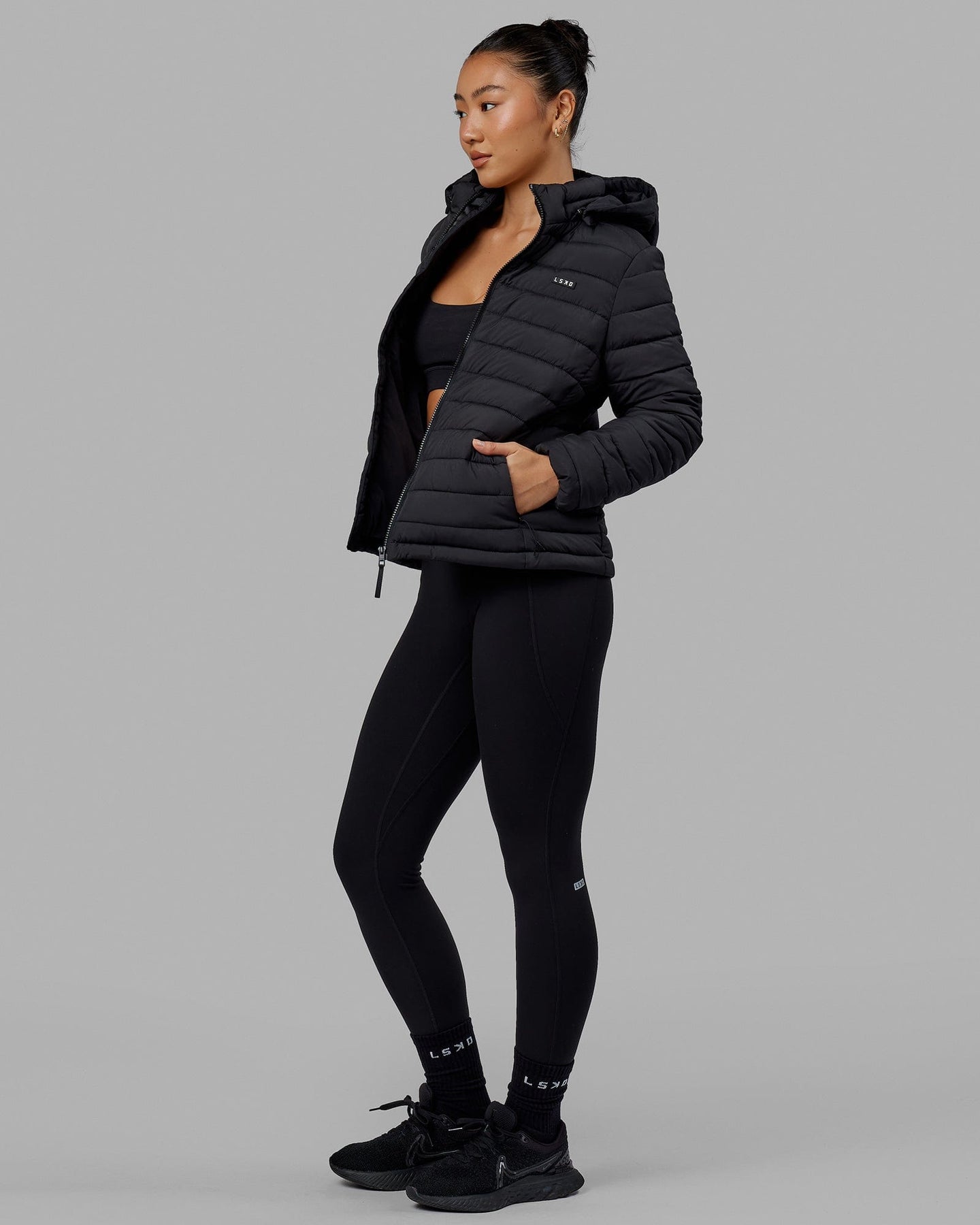 Womens All Day Puffer Jacket - Black | LSKD